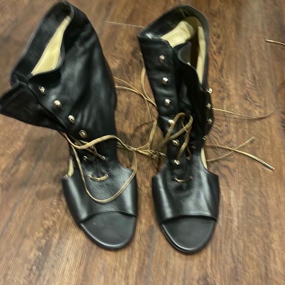 Jimmy Choo | Shoes | Jimmy Choo Black Booty With Peek A Boo Toe Size 4 ...